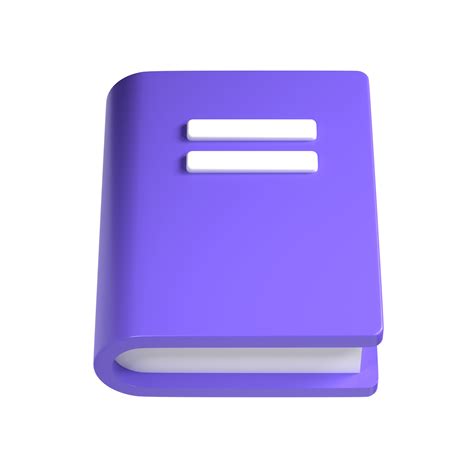 3d Violet Cute Empty Notepad Book Stationery For School Isolated