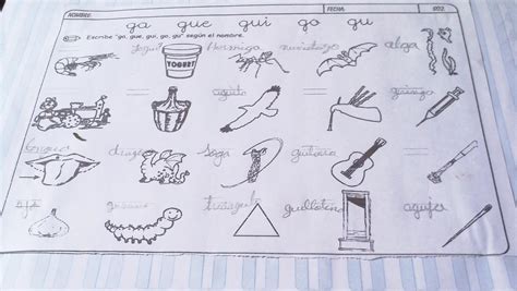 Escribe Ga Gue Gui Go Gu Seg N El Nombre Brainly Lat