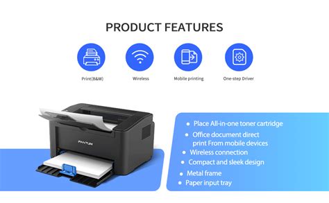 Pantum 2500W Ασπρόμαυρος Εκτυπωτής Laser με WiFi και Mobile Print