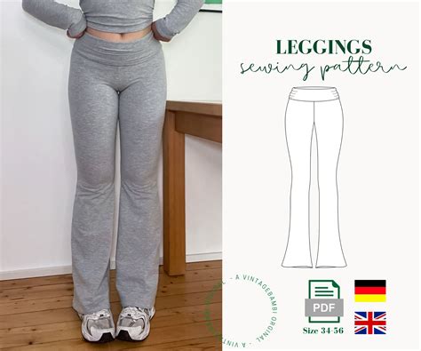 Fold Over Leggings Waistband Sewing Pattern Size 34 56 German