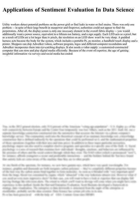 Solution Applications Of Sentiment Analysis In Data Science Studypool