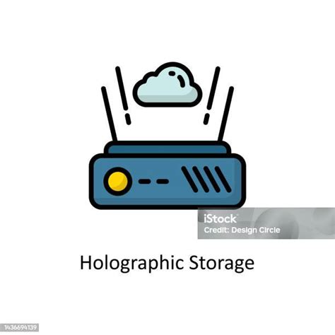 홀로그램 저장 벡터 채워진 개요 아이콘 디자인 그림 흰색 배경 Eps 10 파일의 클라우드 컴퓨팅 기호 고객에 대한 스톡 벡터 아트 및 기타 이미지 Istock