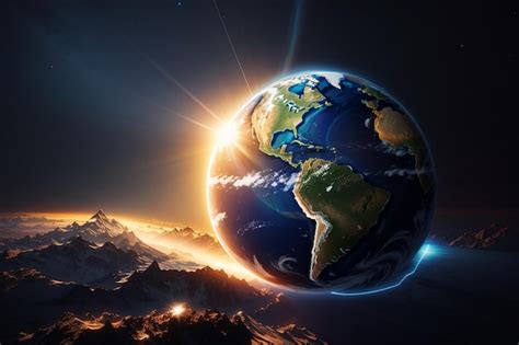 Premium Photo Earth Sunrise Light Effect