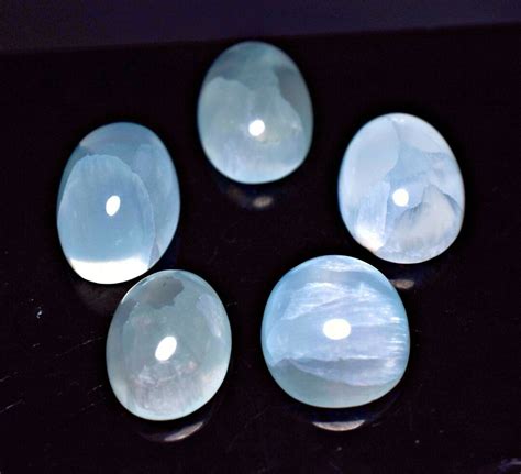 137 Ct Awesome Natural Sky Blue Aquamarine Color Calcite Cabochon Gemstone Pakistanunique