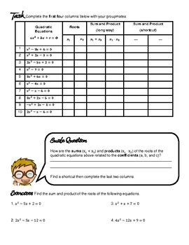 Sum And Product Of The Roots Of Quadratic Equations By Lovely Mercado