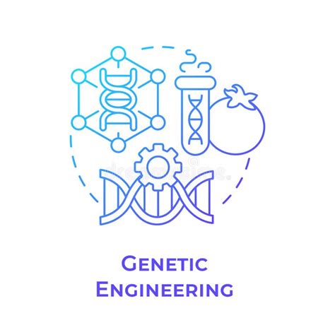 Genetic Engineering Blue Gradient Concept Icon Stock Vector