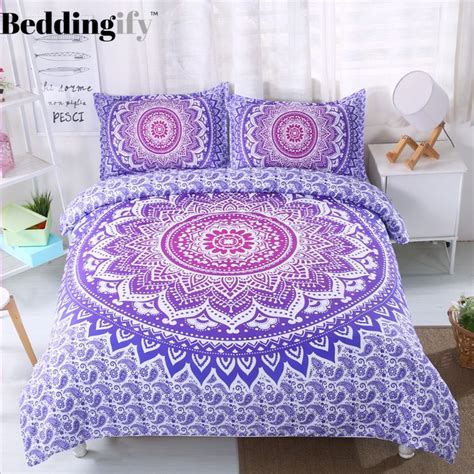 Light Purple Mandala Pattern Bedding Set Purple Bedding Sets Purple
