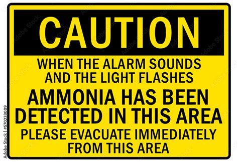 Ammonia Sign And Labels When The Alarm Sound And The Light Flashes