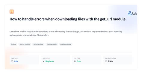 Lidando Com Erros Ao Baixar Arquivos Com O Módulo Geturl Do Ansible