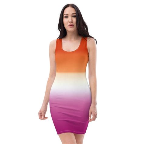 Lesbian Gradient Dress Xs Xl Stretchy Material Lesbian Flag