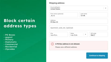 shipid — address validation block specific address types and apply