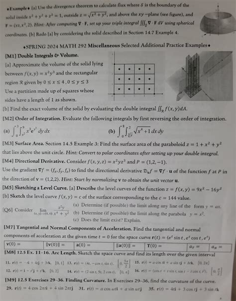 Solved Example A Use The Divergence Theorem To Calculate Chegg Com