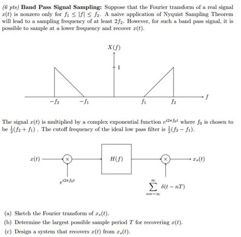 Solved Band Pass Signal Sampling Suppose That The Fourier