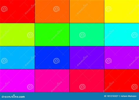 A Color Palette In Several Rectangles Stock Illustration Illustration Of Geometric Yellow