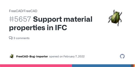 Support Material Properties In Ifc · Issue 5657 · Freecadfreecad · Github