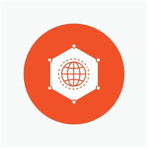Network Global Data Connection Business White Glyph Icon In Circle Vector Button