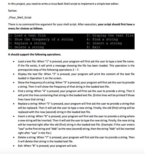Solved In This Project You Need To Write A Linux Bash Shell