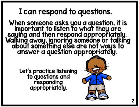 Responding To Questions Social Skills Lesson Annies Classroom