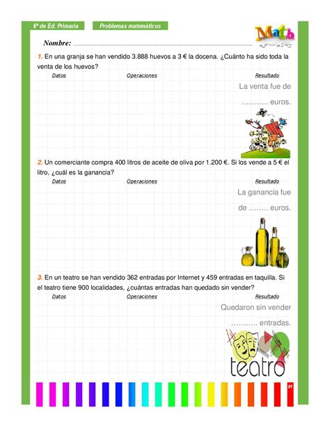 Sexto Grado Matematicas Ejercicios At Bryan Riggs Blog