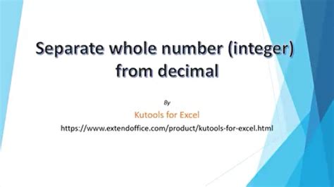 How To Separate Whole Number Integer From Decimal In Excel Using