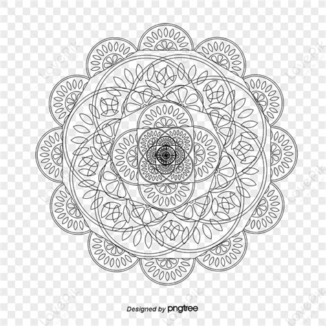 벡터 흑백 색상 만다라 도안장식 Png 일러스트 무료 다운로드 Lovepik