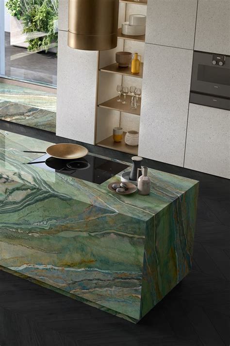 Stunning Green Marble Effect Kitchen In 2023 Marble Countertops