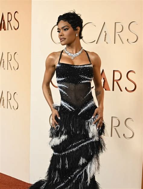 Teyana Taylor Commands Attention At The 2026 Oscars In A Feather