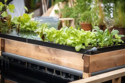 Premium Photo Closeup Of Aquaponics System With Water Flowing And