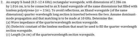 An Empty X Band 8 2 12 4 Ghz Rectangular Waveguide With Dimensions Of 2 286 Cm By 1 016 Cm