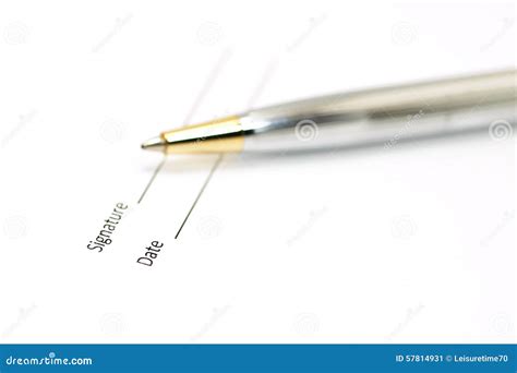 Signature Field On Document Stock Image Image Of Form Business