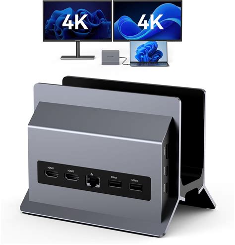 Amazon Com Tobenone Laptop Docking Station Dual Monitor K Hz With Hdmi Ports W Power