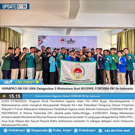 Himapro Pai Fai Uika Delegasikan 3 Mahasiswa Ikuti Muswil Forsima Pai