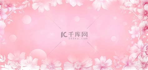 花朵背景手绘粉色横图背景图片免费下载 千库网