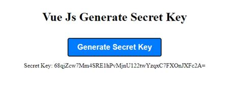Vue Js Generate Secret Key Private Key Danatec