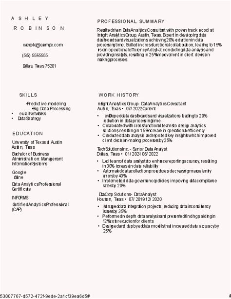 7 Data Analytics Consultant Resume Examples And Top Skills