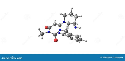 Alogliptin Molecular Structure Isolated On White Stock Illustration