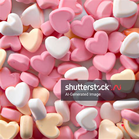 Close Photo Falling Array Candy Hearts Ai Generated Image 2287790895