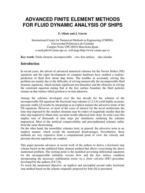 pdf advanced finite element methods for fluid dynamic analysis of