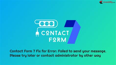 Contact Form 7 How To Fix Error Failed To Send Your Message Correct Way • Crunchify