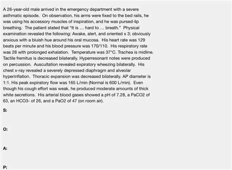 Solved What Are The Objective Data Of The Patient