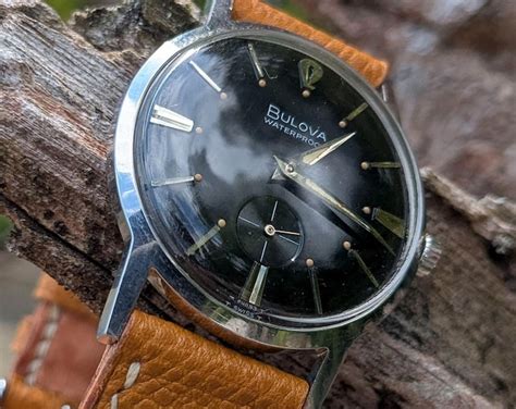 1966 Bulova Surf King Vintage Watch On Handmade And Hand Stitched Strap