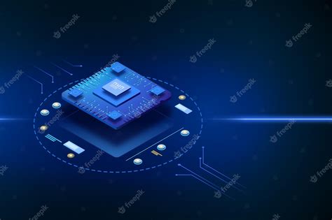 Premium Vector Realistic Microchip Processor Background