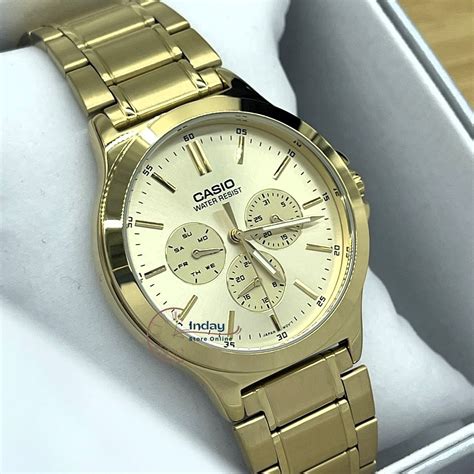 Casio Standard Mens Watch Mtp V300g 9a Gold Plated Stainless Steel Mi
