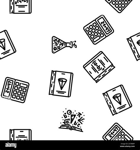 Math Science Education School Vector Seamless Pattern Thin Line