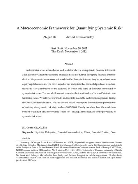 A Macroeconomic Framework For Quantifying Systemic Risk Pdf