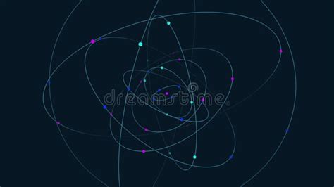 Colorful Interconnected Network Of Lines And Dots In Circular Pattern Stock Footage Video Of