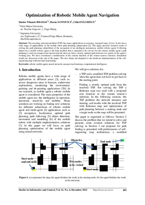 pdf optimization of robotic mobile agent navigation calin enachescu