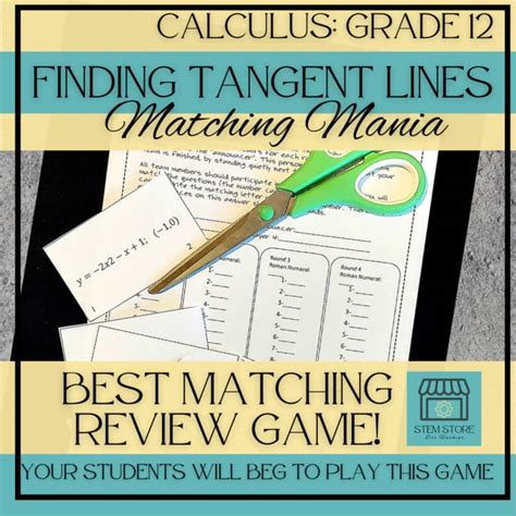 Find The Tangent Line At A Given Point Ap Calculus Matching Review Game