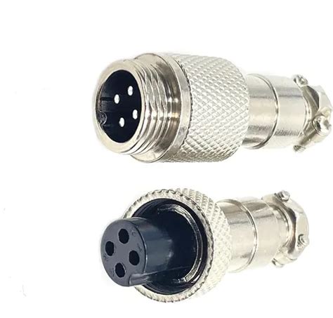 Conector Circular Tipo Empalme Gx12 De 4 Pines Tipo Aviación Mercadolibre