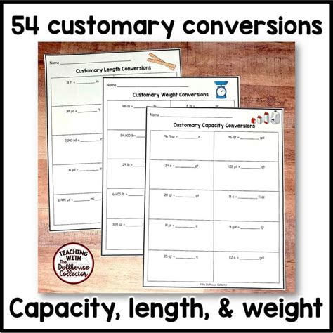 Customary Conversions Worksheets And Reference Sheets 5th Grade